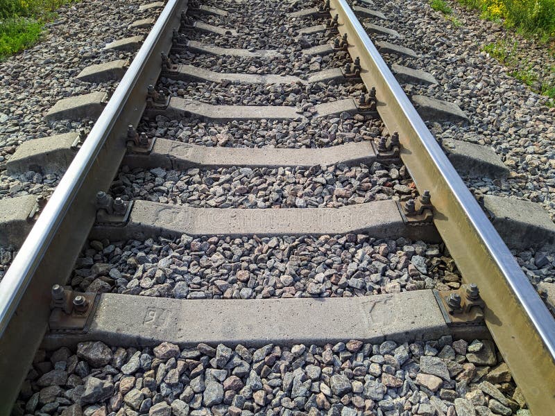 Old Rails in the Landscape with Railroad Railway Leading Lines Stock ...
