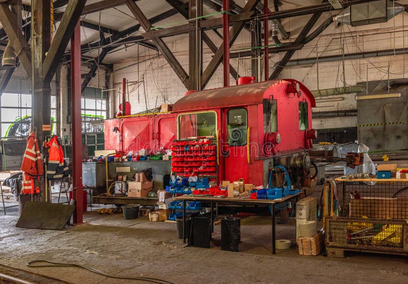 Old Train for Repair in the Service Hall Editorial Image - Image of ...