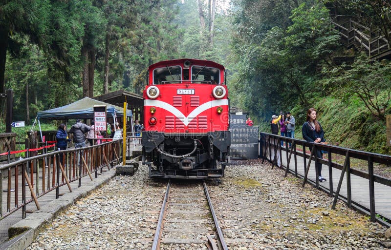 Old Train Running at the Park in Alishan, Taiwan Editorial Photo ...