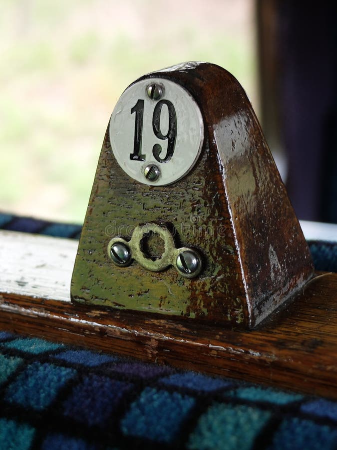Old Train Seat Number 19 stock photo. Image of number - 53661004