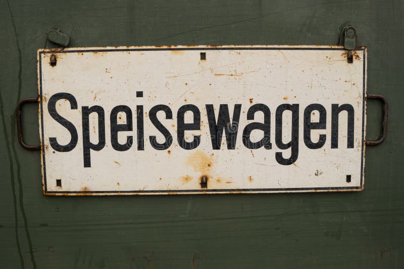 Old Train Sign Dining Waggon in German Called Speisewagen Stock Photo ...