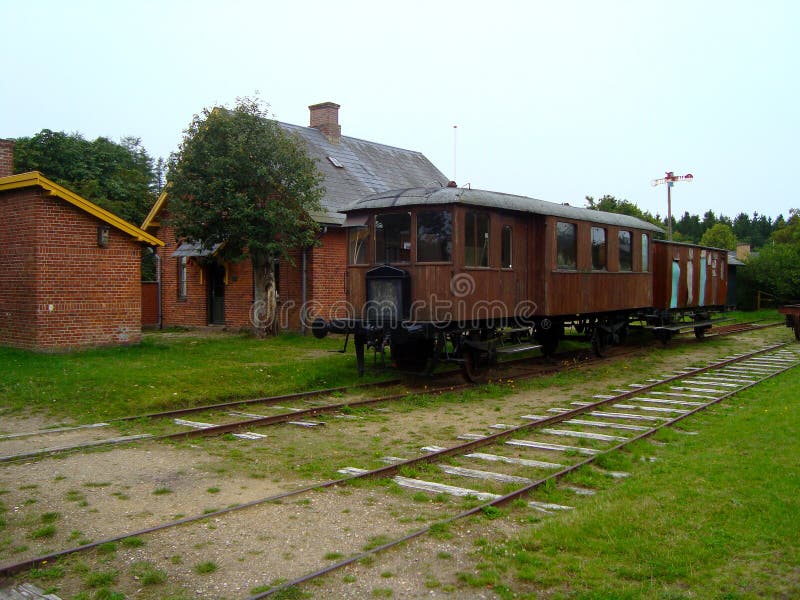 Old Train and Station in Denmark Stock Image - Image of tourism ...