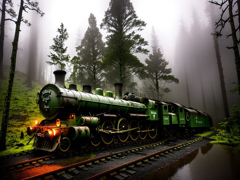Old Train Station, in the Forest, Steam Train in the Forest Stock ...