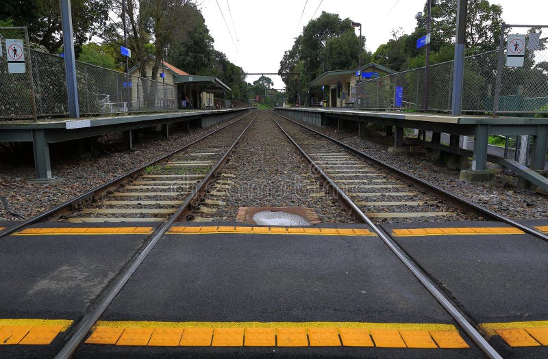 Old Train Station and Level Crossing Stock Image - Image of environment ...