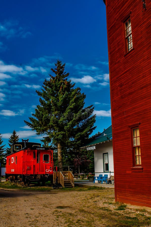 Old Train Station, Out Buildings and Rolling Stock. Delburne, Alberta ...