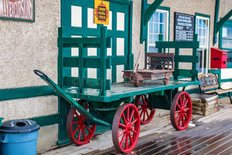 Old Train Station and Platform Workings. Big Valley,Alberta,Canada ...