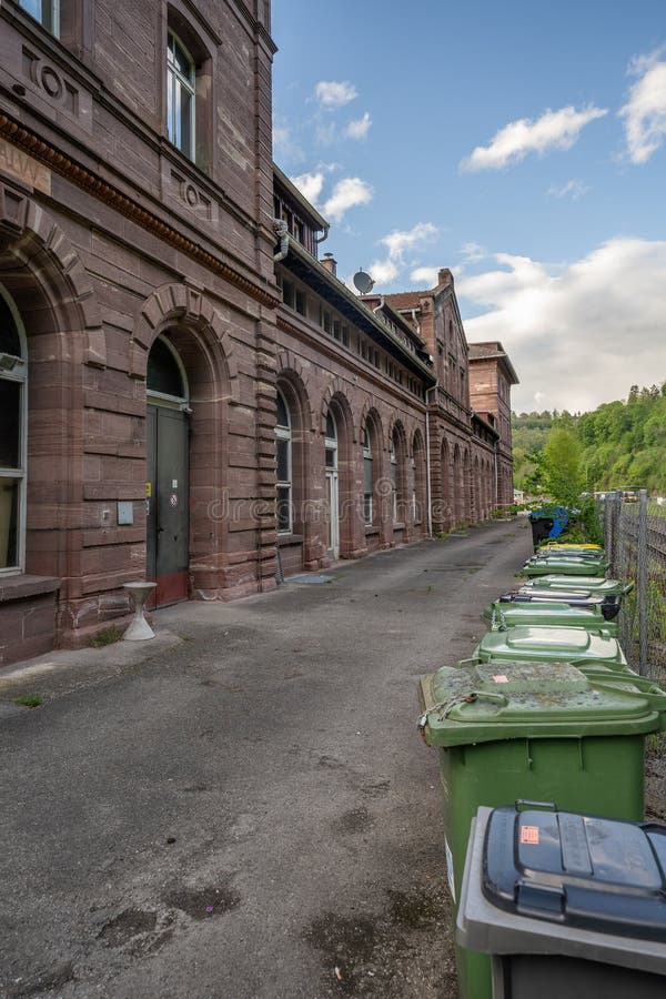 Old Train Station Red Stone Building Stock Image - Image of center ...