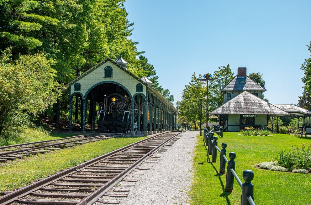 Old Train Station and Steam Engine Stock Image - Image of station ...