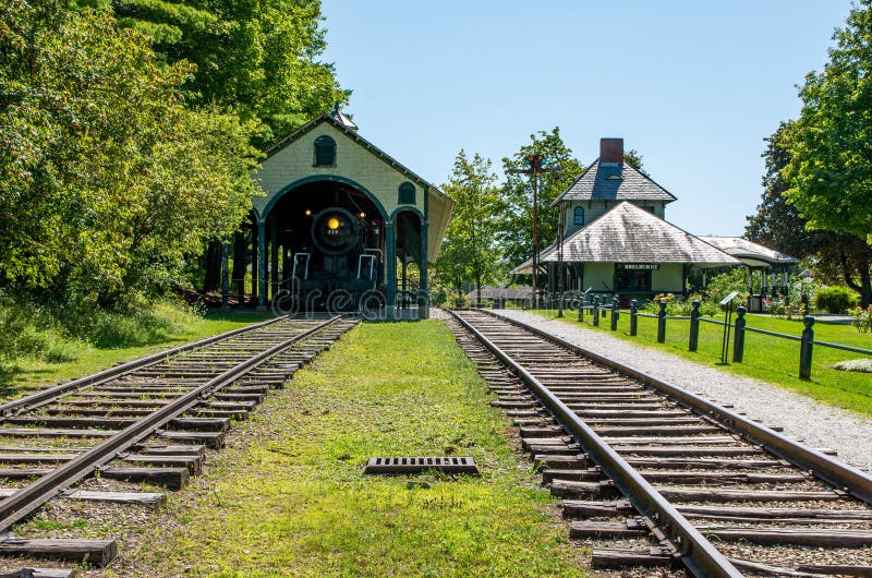 Old Train Station and Steam Engine Stock Photo - Image of museum ...