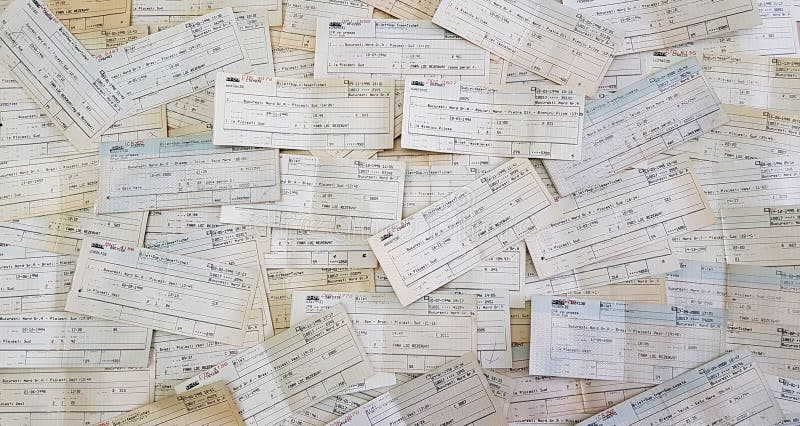 Old Train Tickets Used on Fast and Express Trains from Romania Stock ...