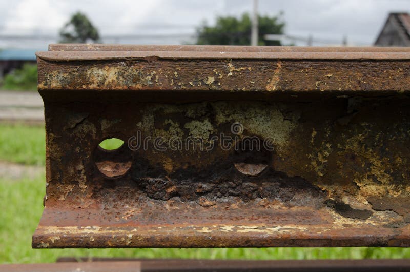 Old Train Tracks for Transport Have Rust Waiting for Maintenance Stock ...