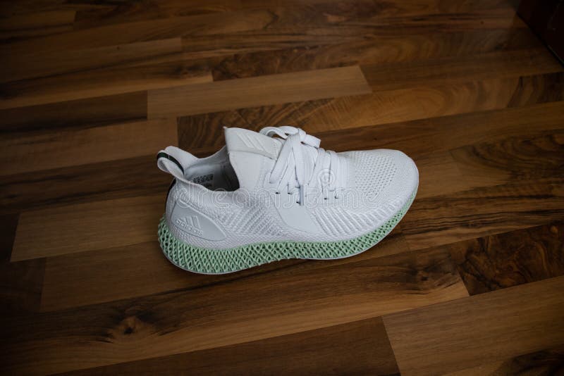 Adidas Shoes Alphaedge 4D in White and Greem. Editorial Image - Image ...