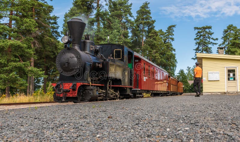 Old Train with Train Driver Waiting for Passengers Editorial Stock ...