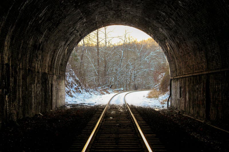 Old Train Tunnel stock image. Image of ties, inside, tunnel - 48924943