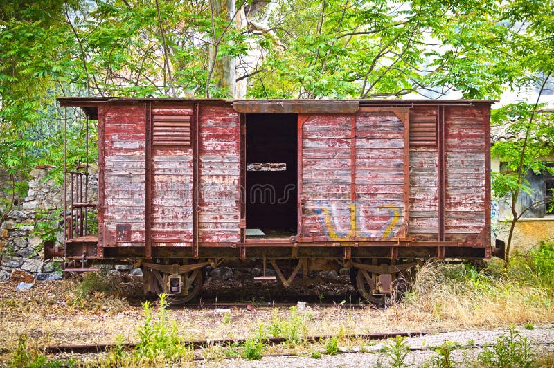 Old train wagon stock image. Image of neglected, rails - 71634511