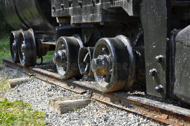 Old Train Wagon Wheels on the Railway Stock Photo - Image of railway ...