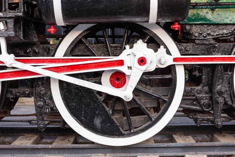 Old Train Wheels on Rails in Black Stock Image - Image of obsolete ...