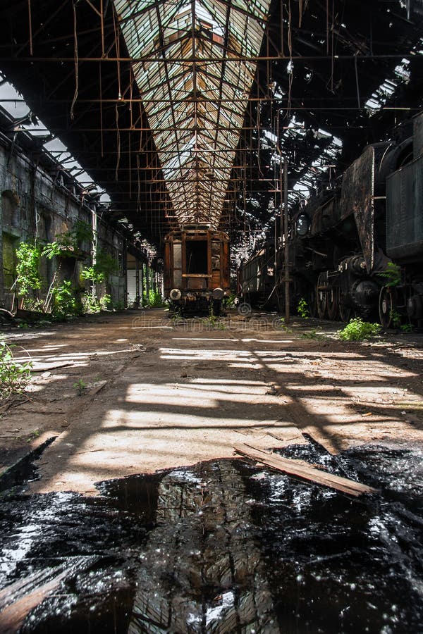 Old Trains At Abandoned Train Depot Royalty Free Stock Images - Image ...