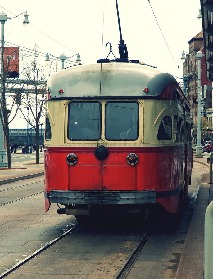 Old Tram stock image. Image of technology, rear, steel - 18597961
