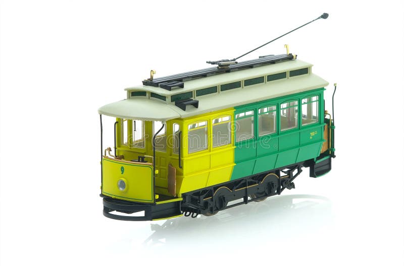 Tramway toy stock image. Image of electric, yellow, transportation ...