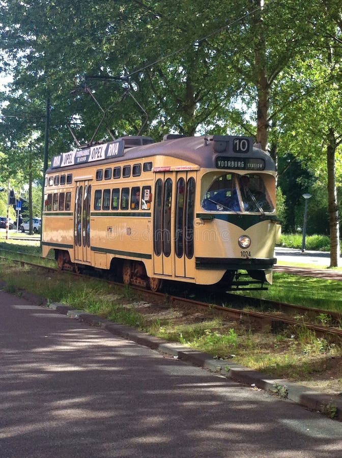 Old tram editorial stock image. Image of passing, sunny - 54554204