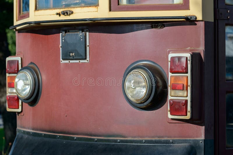 Old tram. Front view stock image. Image of tramway, view - 57011245