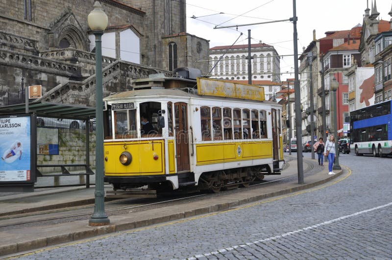 An Old Tram in Porto editorial photography. Image of tramway - 250310462