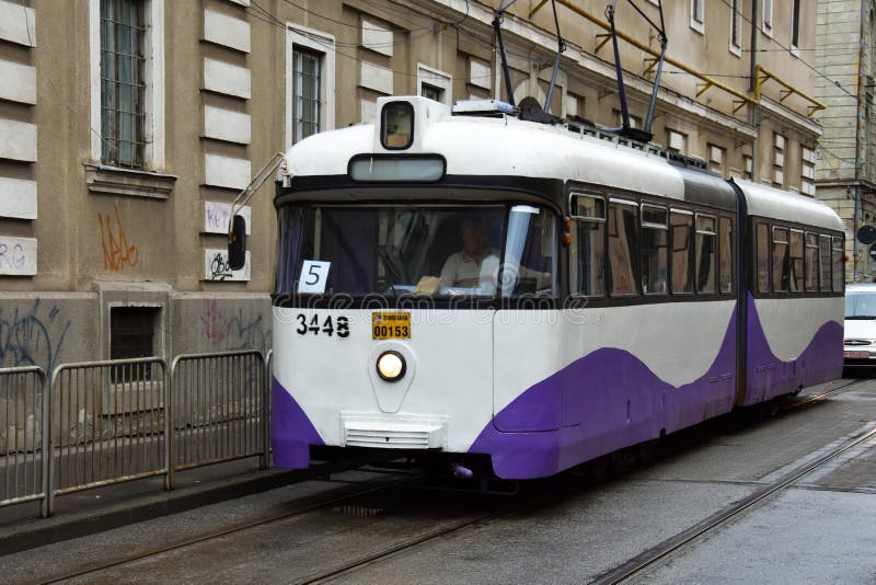Old Tram on Timisoara Streets Editorial Image - Image of cables, europe ...