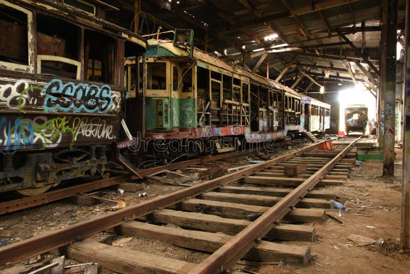 Old Tram tracks stock image. Image of australia, iron - 45220649