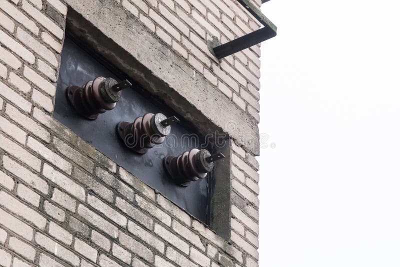 Old Transformer Booth, Power Connection and Energy Volt Box Stock Photo ...