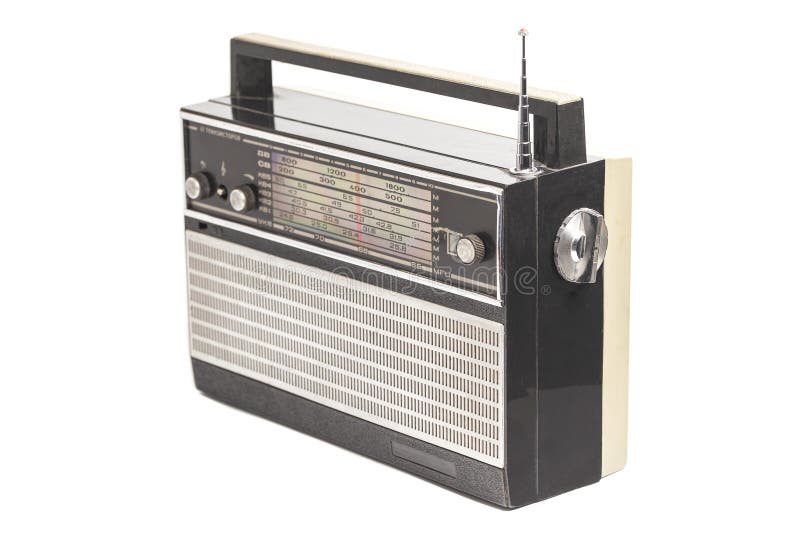Old Transistor Radio Isolated on White. Stock Photo - Image of ...