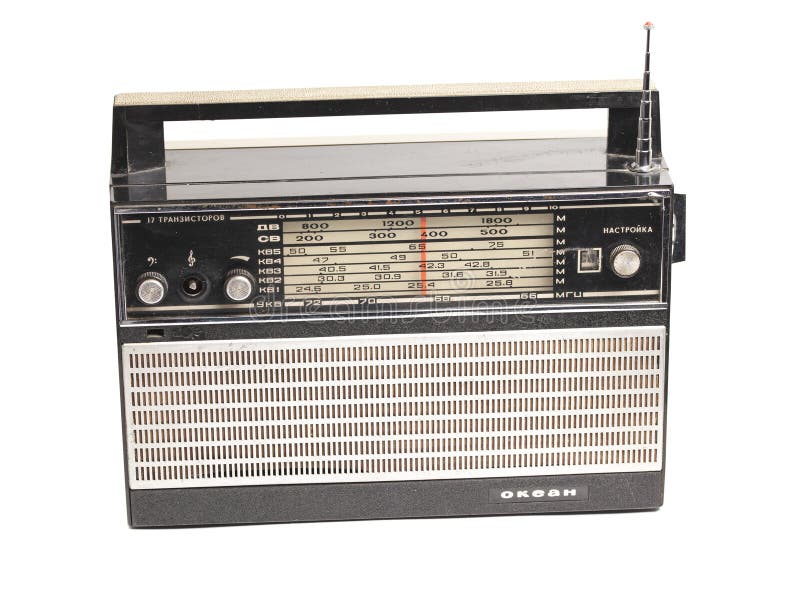 Old Transistor Radio Isolated on White. Stock Photo - Image of dial ...