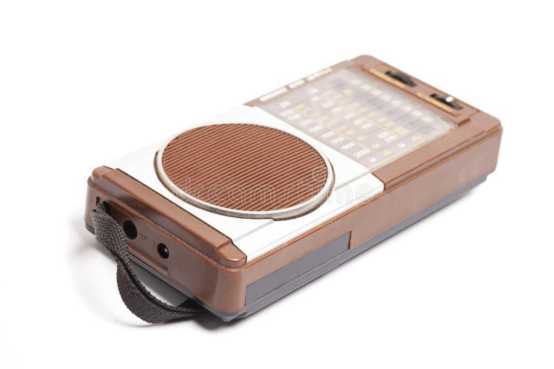 Old Transistor Radio Isolated on White Stock Image - Image of music ...