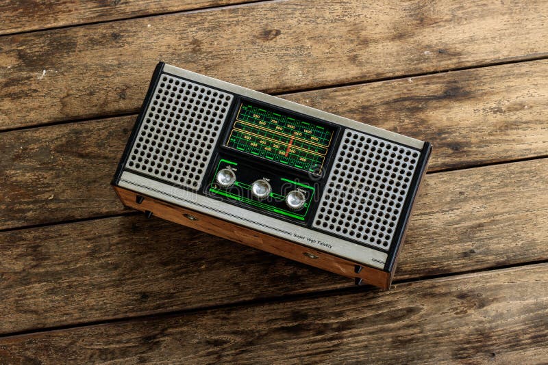 Old transistor stock photo. Image of classic, wood, receiver - 76635808
