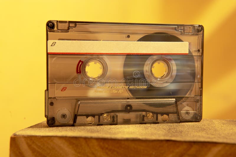 Old Transparent Cassette Tape with Label on Side B Stock Image - Image ...