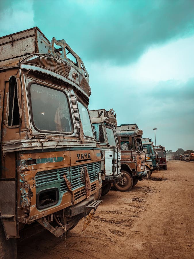 Old Transport Trucks Pictures in Wide Angle View Editorial Photo ...