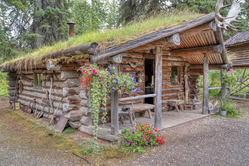 Old Trapper S Cabin in Alaska Stock Photo - Image of wood, building ...