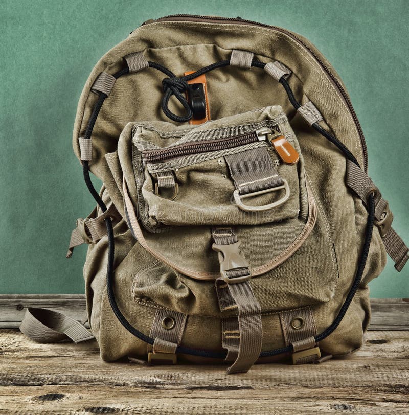 Old travel backpack stock photo. Image of journey, plntus - 55317964