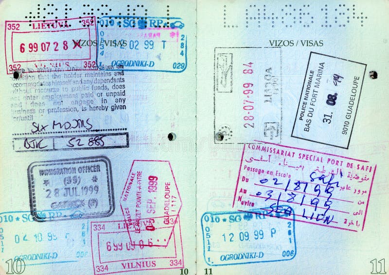 Old Travel Passport with Visa Stamps Stock Photo - Image of lisbon ...