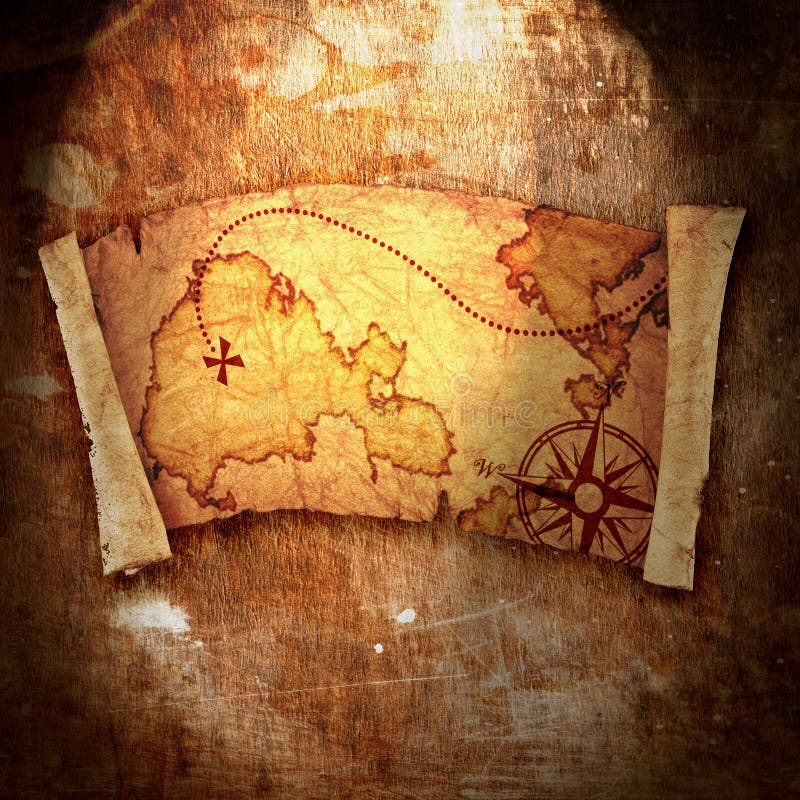 Old treasure map stock illustration. Illustration of antique - 13426900