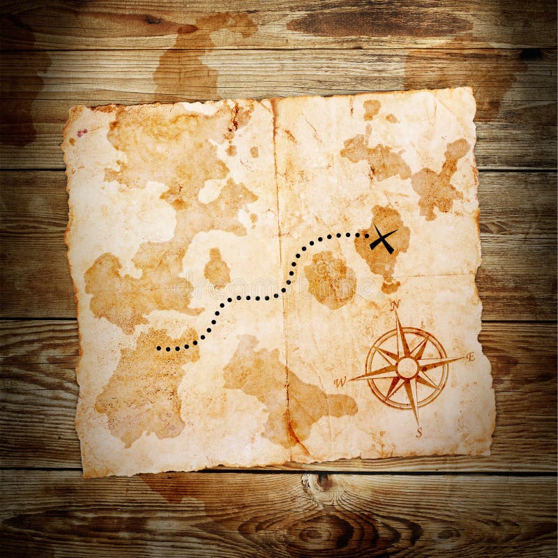 Abstract Pirates Old Treasure Map Stock Image - Image of retro, concept ...