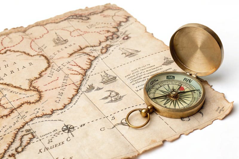 Treasure Map Isolated on White Background Stock Image - Image of ...