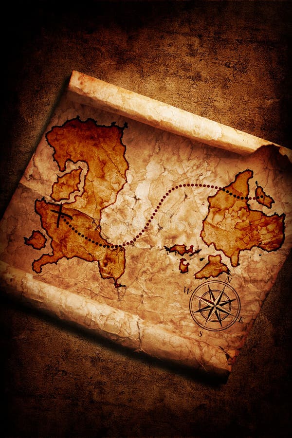 Old treasure map stock illustration. Illustration of antique - 13426900