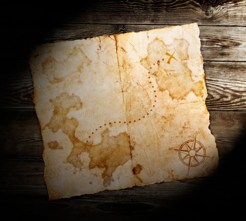 Old treasure map. stock image. Image of drawn, withered - 9543637