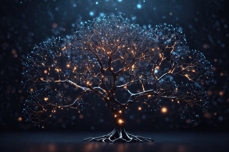 Old Tree Roots on Dark Background Stock Illustration - Illustration of ...