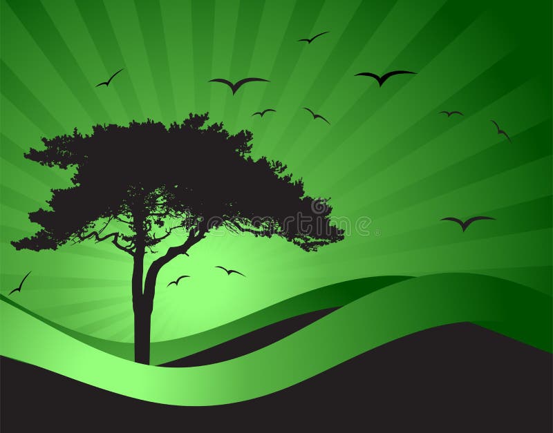 Tree Sun Silhouette Stock Illustrations – 58,365 Tree Sun Silhouette ...