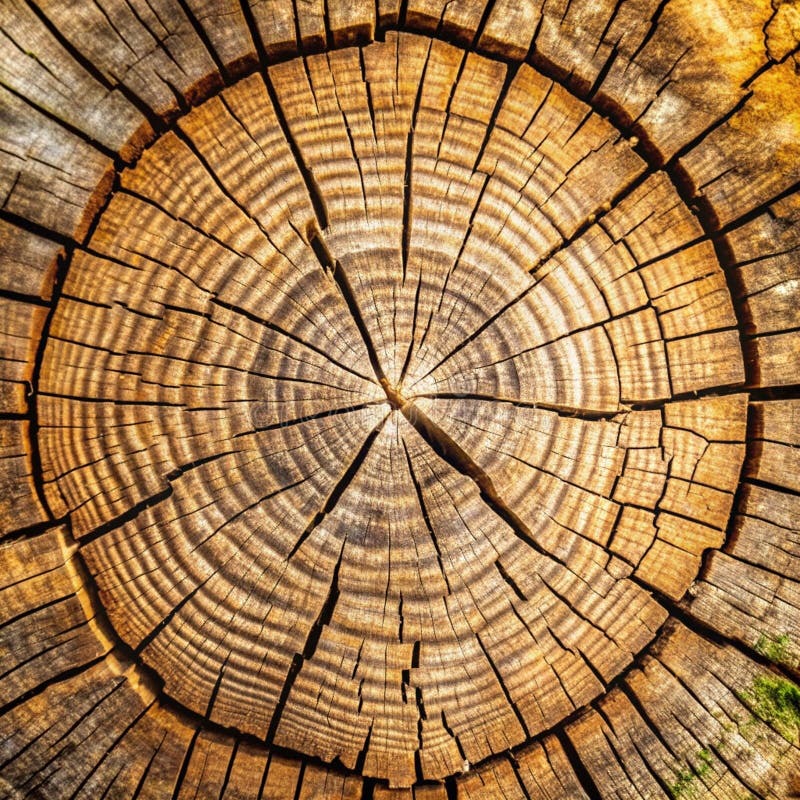Old Tree Stump with Natural Wooden Texture Pattern Stock Illustration ...
