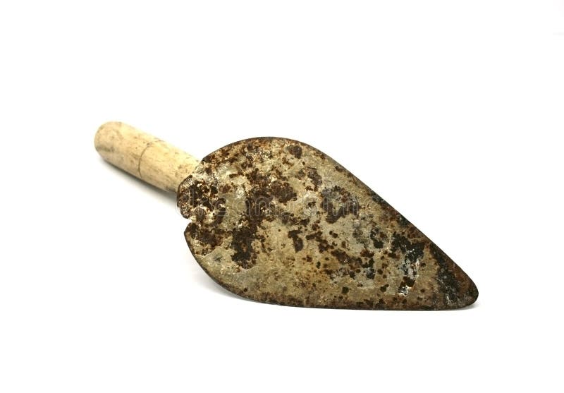 Old trowel isolated stock photo. Image of brown, device - 38321084