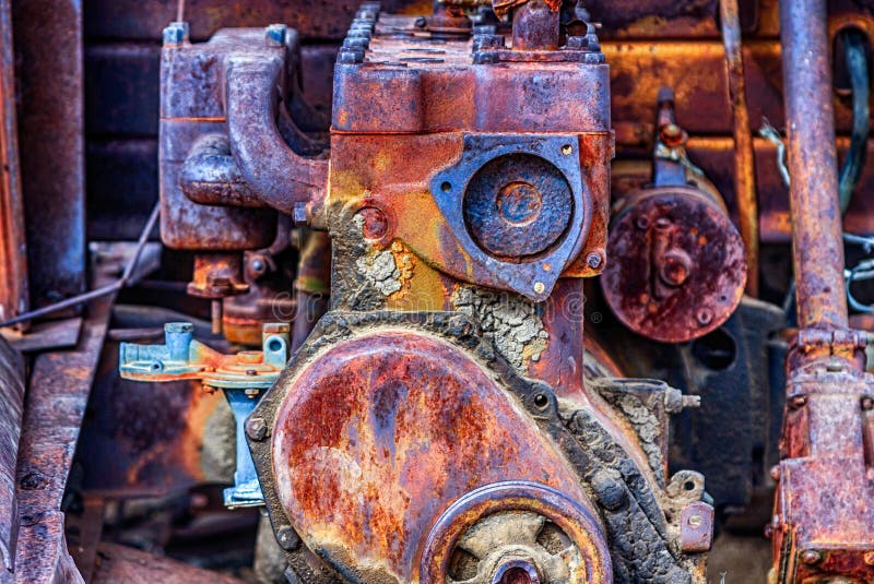 Old Truck Engine Rusted Out Stock Image - Image of truck, angeles ...