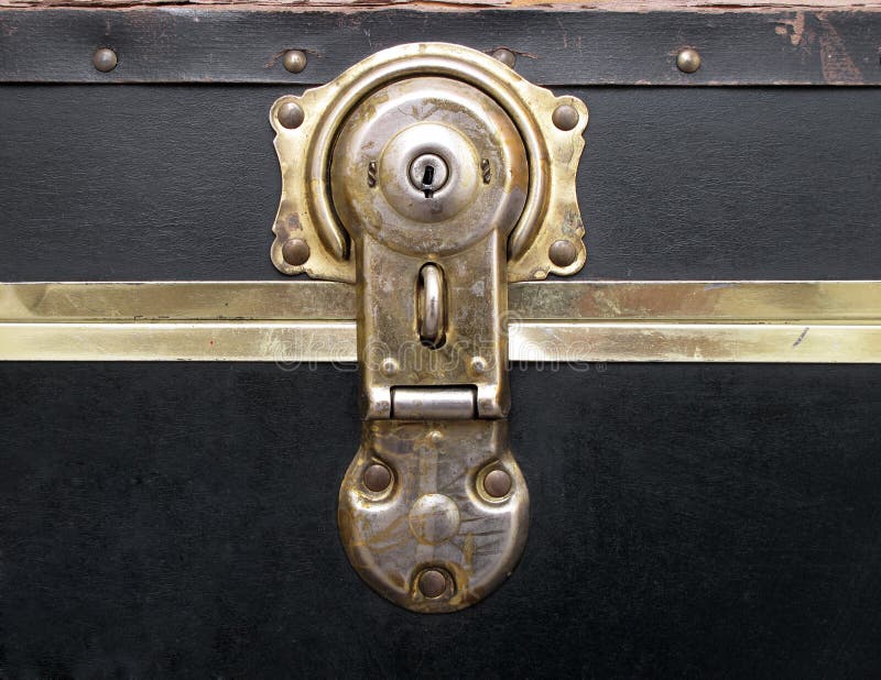 Old trunk stock image. Image of latch, metal, lock, gold - 10128989